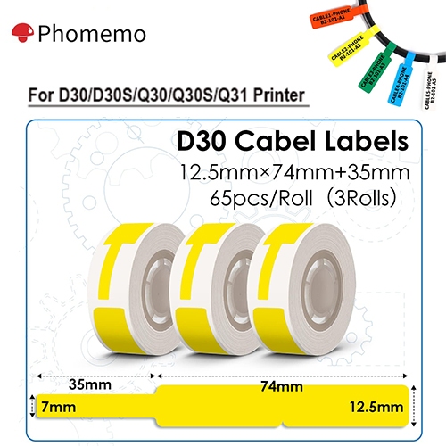 Phomemo Cabel/Wire Thermal Label Sticker For D30/D30S/Q30/Q30S/Q31 ...