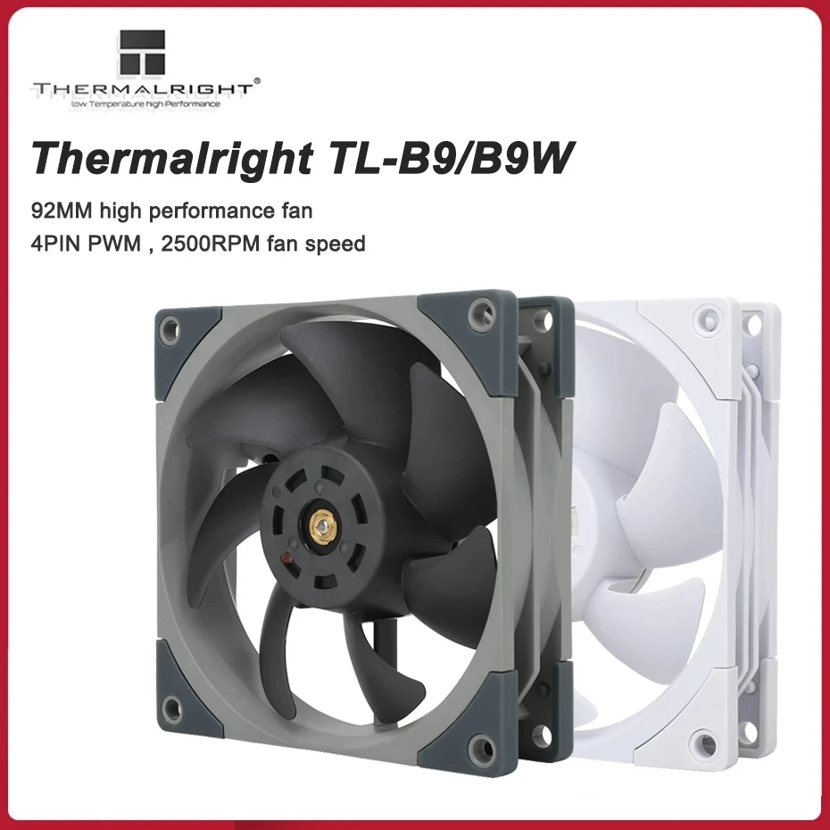 Thermalright TL-B9/B9W 2500RPM High performance air pressure radiator Fan 92mm 4PIN PWM Case ...