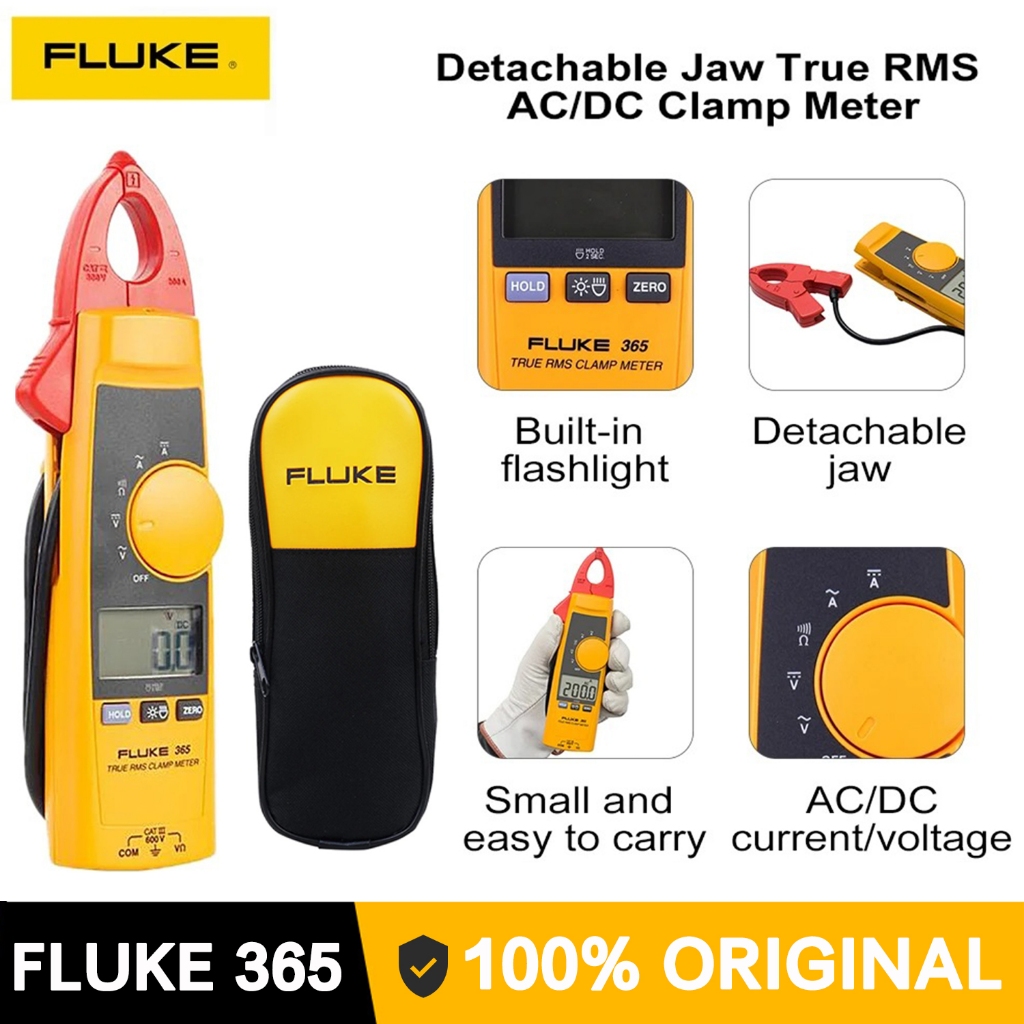 Fluke 365 Digital Clamp Meter Detachable Jaw True RMS AC/DC Clamp Meter 600V/200A AC & DC ...