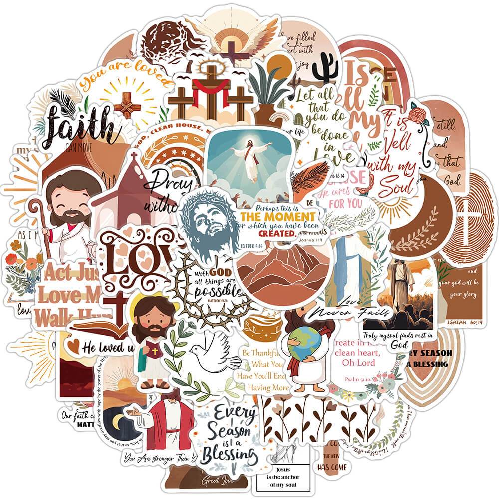 [Large Stickers]50pcs Biblical Sayings Holy Bible Jesus Christians ...