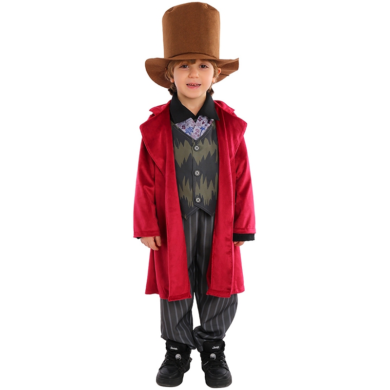 Red Charlie and the Chocolate Factory Willy Wonka Halloween Boys ...