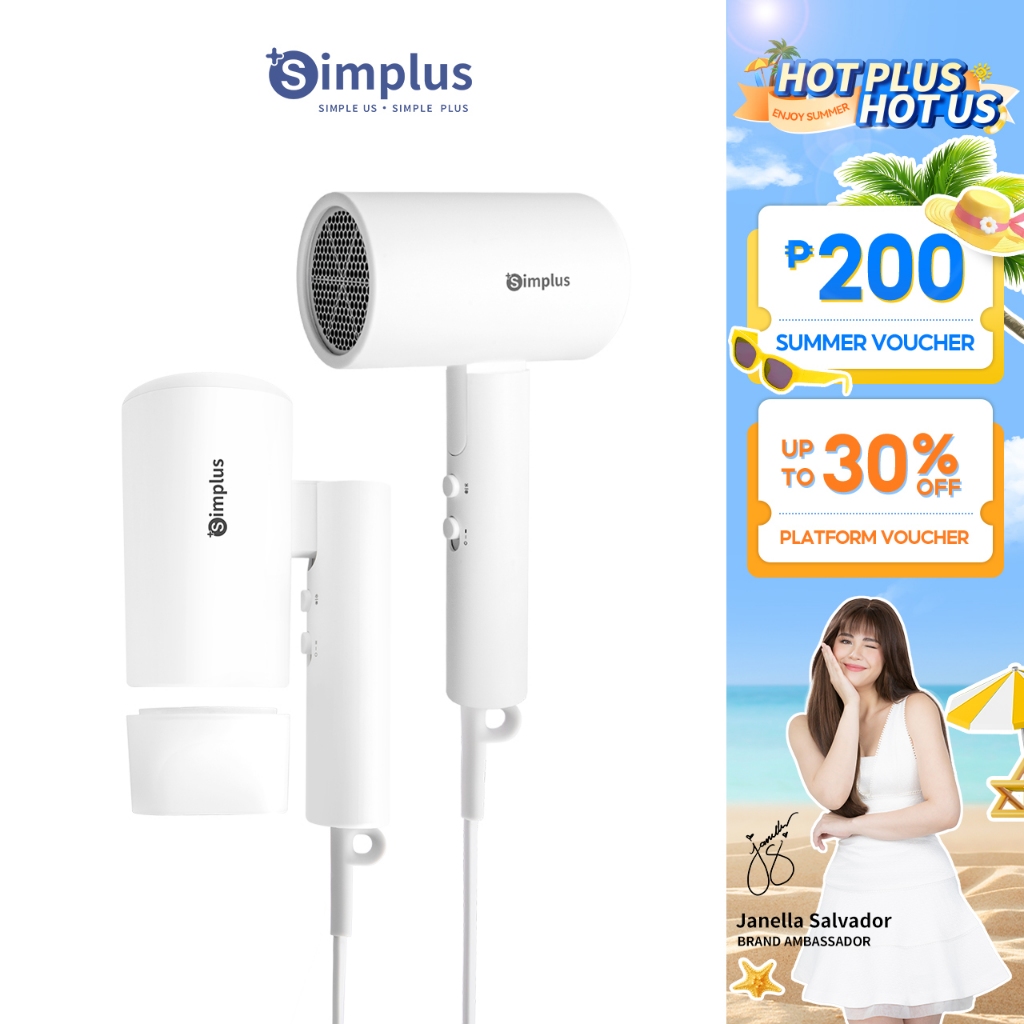 Simplus Hair Dryer Negative Ion Hair Blower Foldable Hair Care 1600W ...