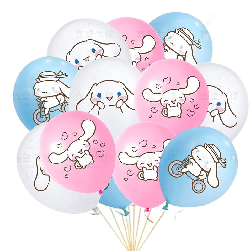 10pcs Sanrio Balloon Set Kawaii Anime Hello Kitty Kuromi Melody ...