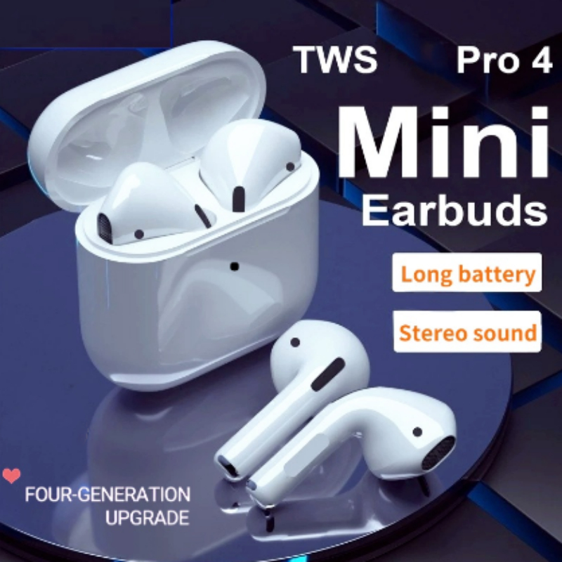 Mini wireless Bluetooth TWS Pro4 earphones with microphone and touch ...