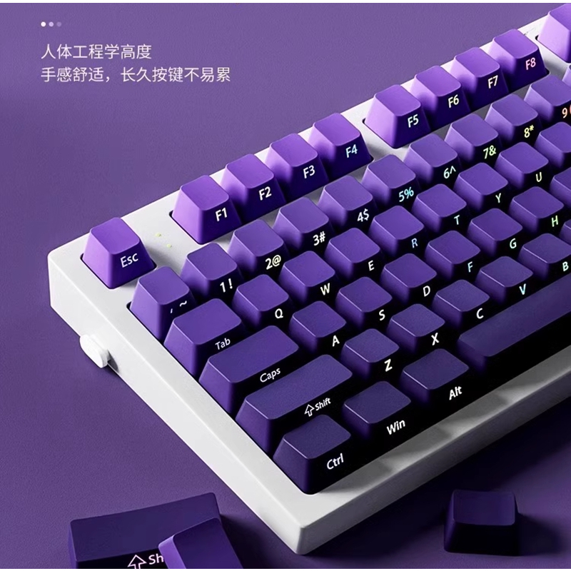 【ONLY KEYCAP】New Gradient Purple Side Engraved Keycap Shine Through 136 ...