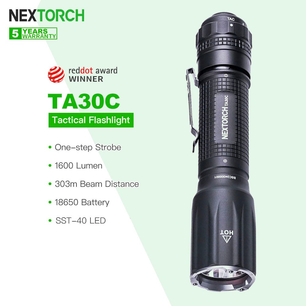 NEXTORCH TA30C Rechargeable LED Tactical Flashlight,1600 Lumen with ...