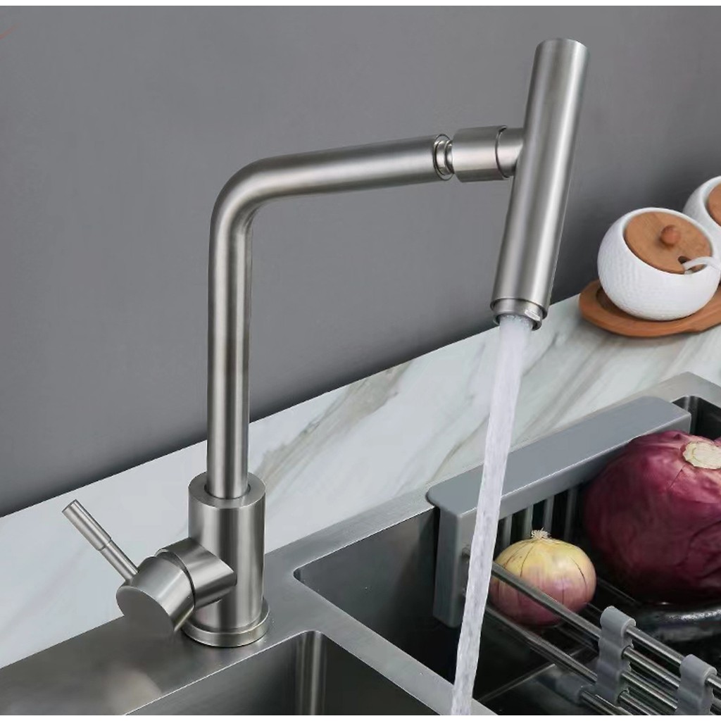 304 stainless steel kitchen faucet hot and cold household universal ...
