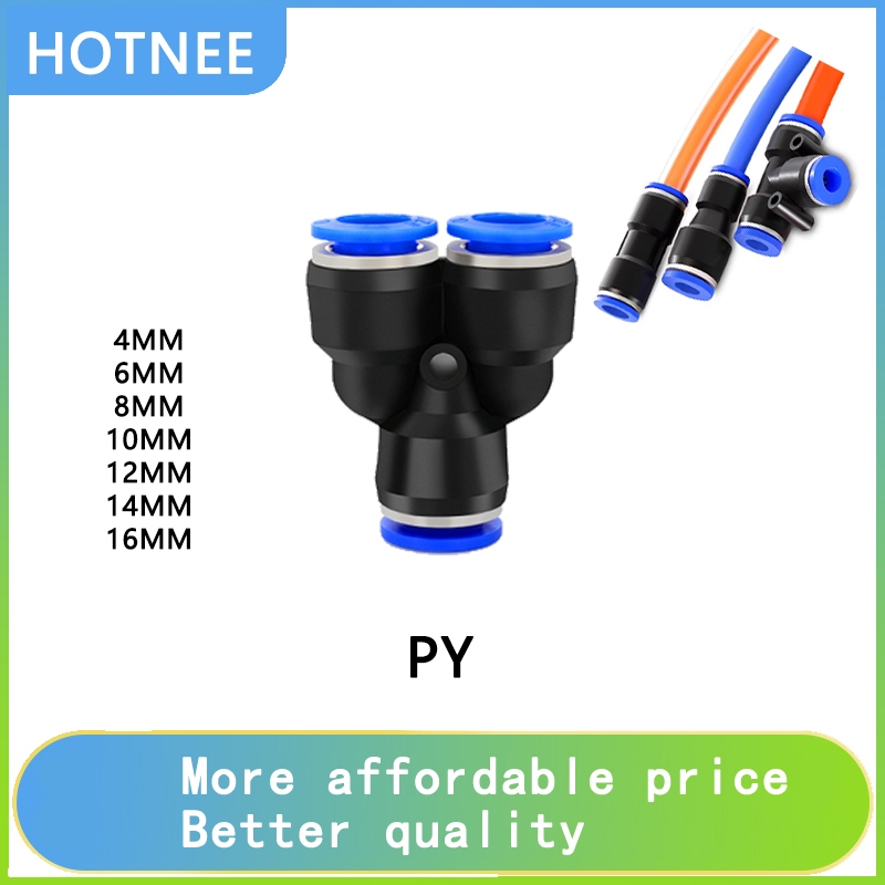 4mm 6mm 8mm 10mm 12mm 14mm 16mm Y Shape Air Pneumatic Fittings Plastic Connectors Quick Air Gas ...