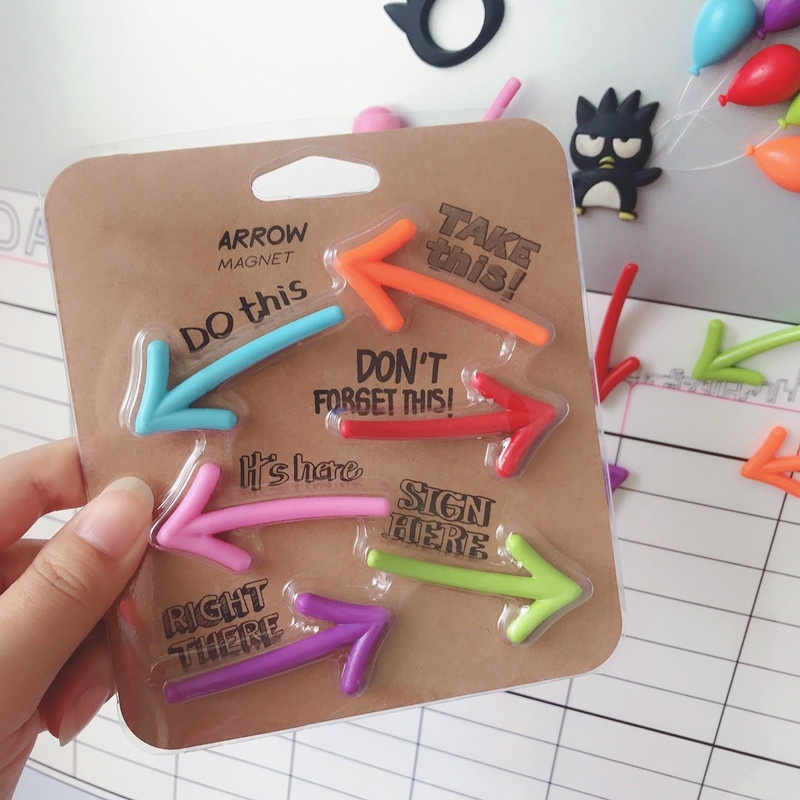 6 Pcs Fridge Arrow Magnets Note-pasting Strong Magnet Leave Message 3D ...