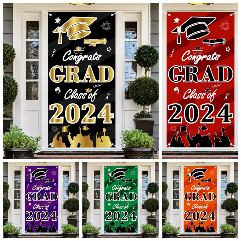 【Graduations】60*120cm Graduation Hanging Flag Congrats Grad Banner Toga ...
