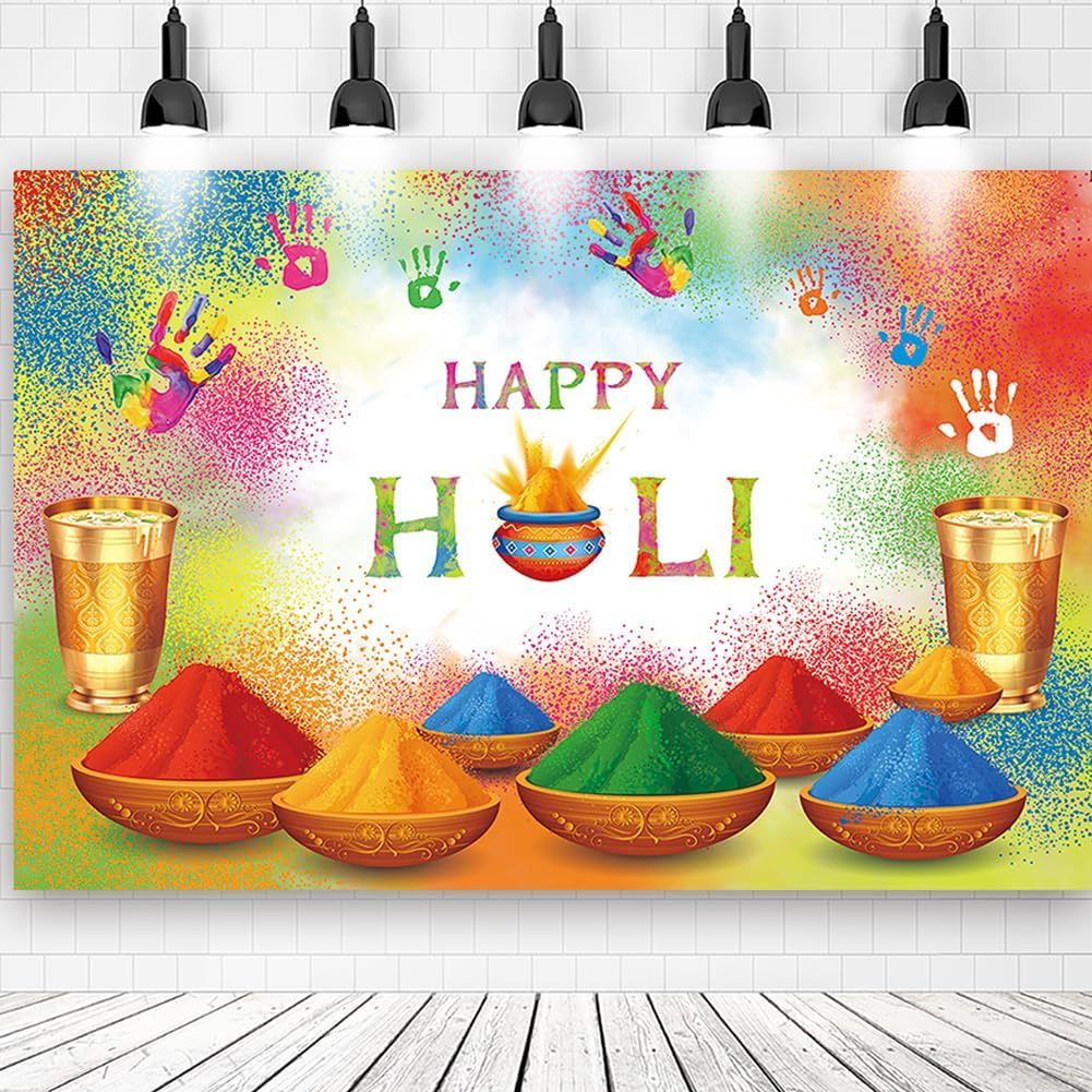 Happy Holi Photography Backdrop 7x5ft Indian Colorful Holi Photography ...