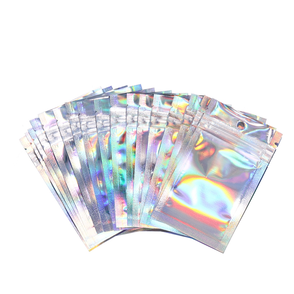 St. kunkka 50Pcs Laser Packaging Bag Laser PVC Ziplock Jewelry Bag ...