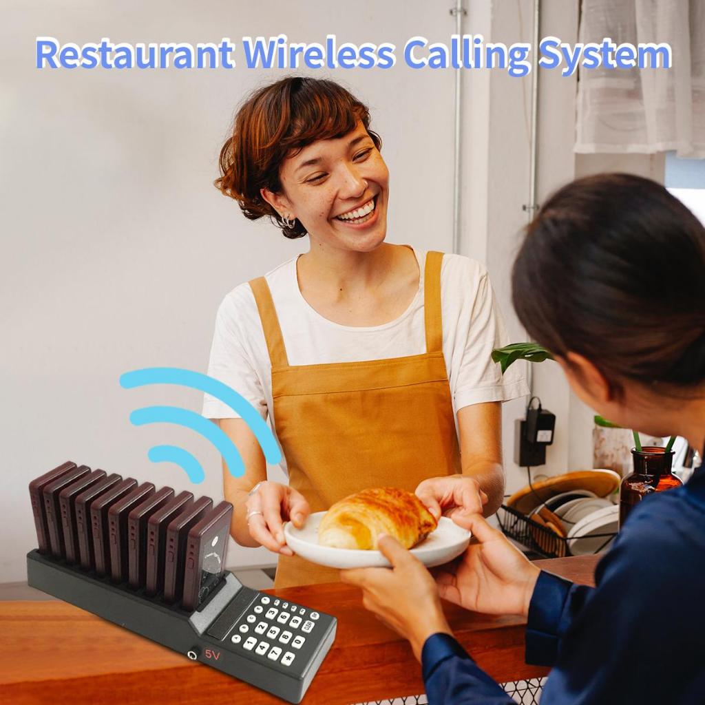 Restaurant Pager Buzzer Wireless Call 20 Coaster Receiver for Coffee ...