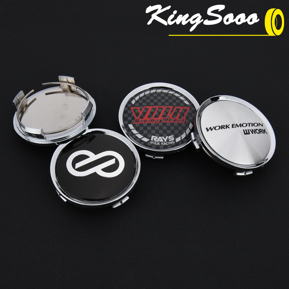 4PCS ENKEI Wheel Cap 74mm OD & Clip 69mm VOLK Rim Caps WORK Center Caps ...