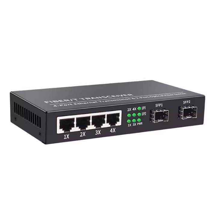 Full Gigabit 2 Light 4 Electric Switch SFP Light Port 6 Port Gigabit ...