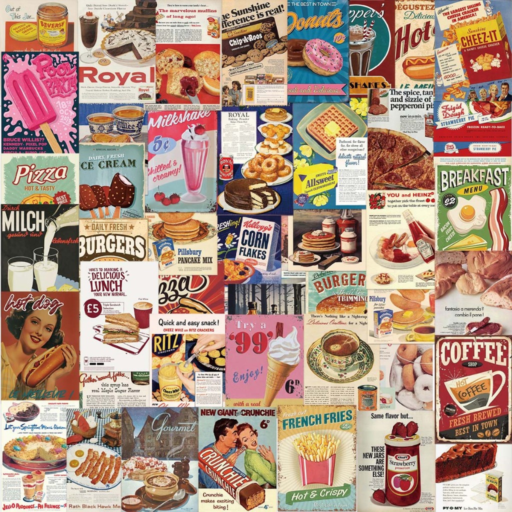 50 pcs Retro food stickers Graffiti Cartoon Skateboard Waterproof ...