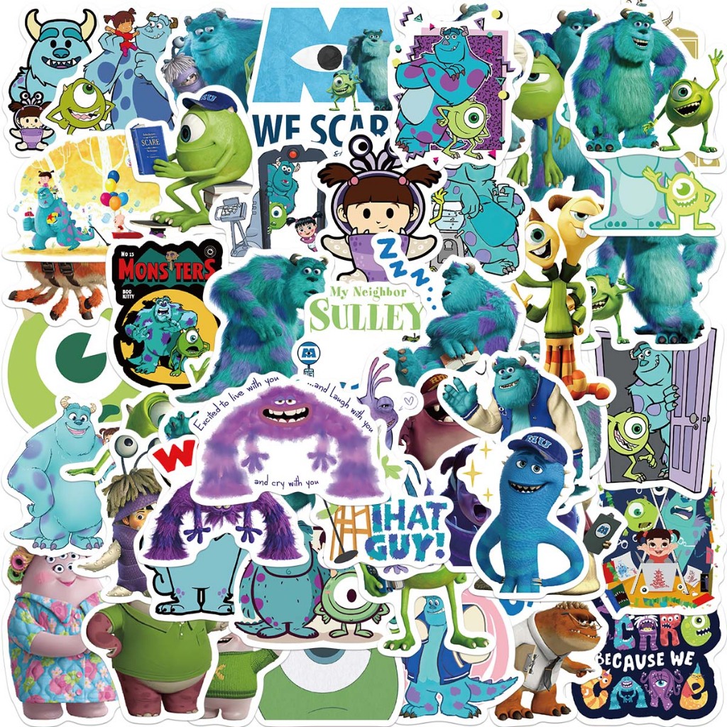 50 pcs Monsters Inc Stickers Graffiti Cartoon Skateboard Waterproof ...