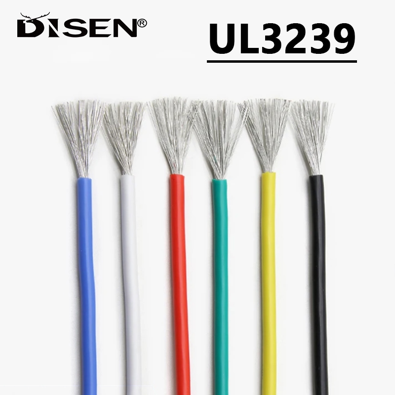 1/2/5Meters UL3239 3KV Silicone Wire Insulated Tinned Copper Electrical Cable 3000V 14/16/18/20 ...