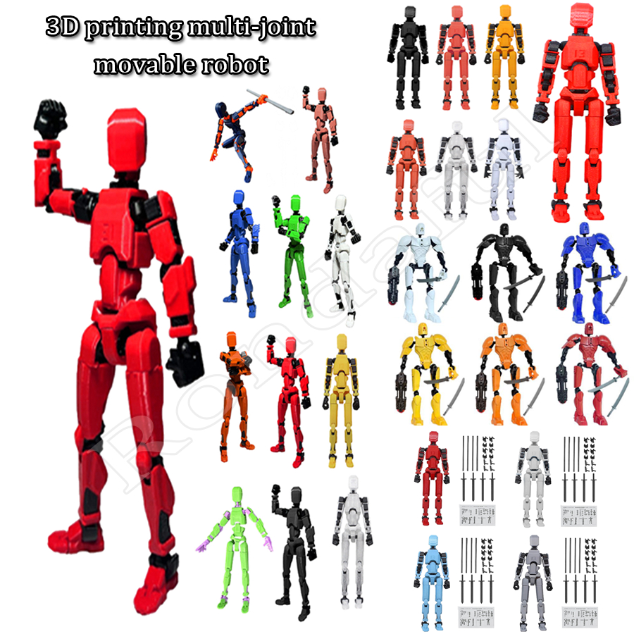 Full Joint Action Figure 3D Printed Multi-Jointed Movable Figure Robot ...
