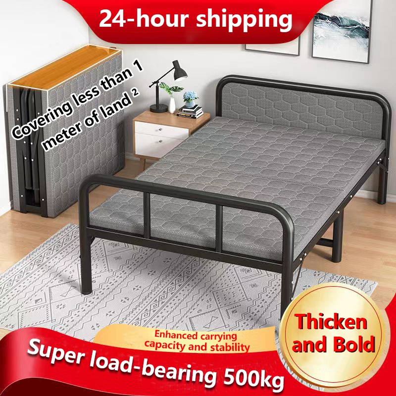 【Thickened Steel Pipe!】⚡Portable Folding Bed Double Deck Bed Person ...