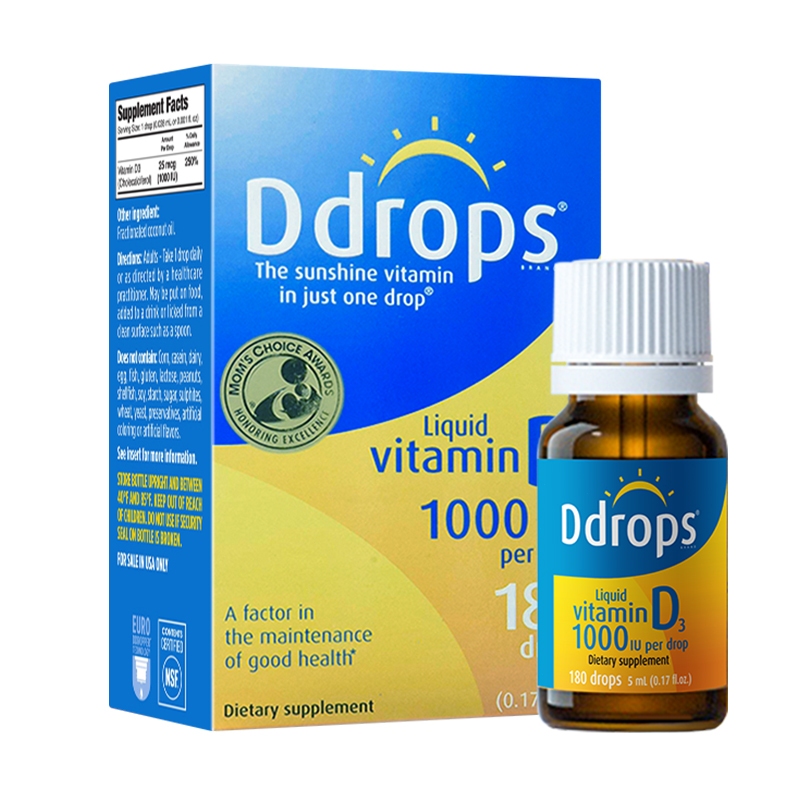 Ddrops Adults 1000IU Liquid Vitamin D3 (180 Drops/5ml) | Essential ...