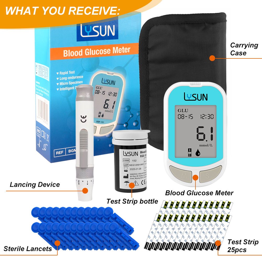 Fast and Accuracy Blood Glucose Monitor Test Kit, Diabetes Testing Kit ...