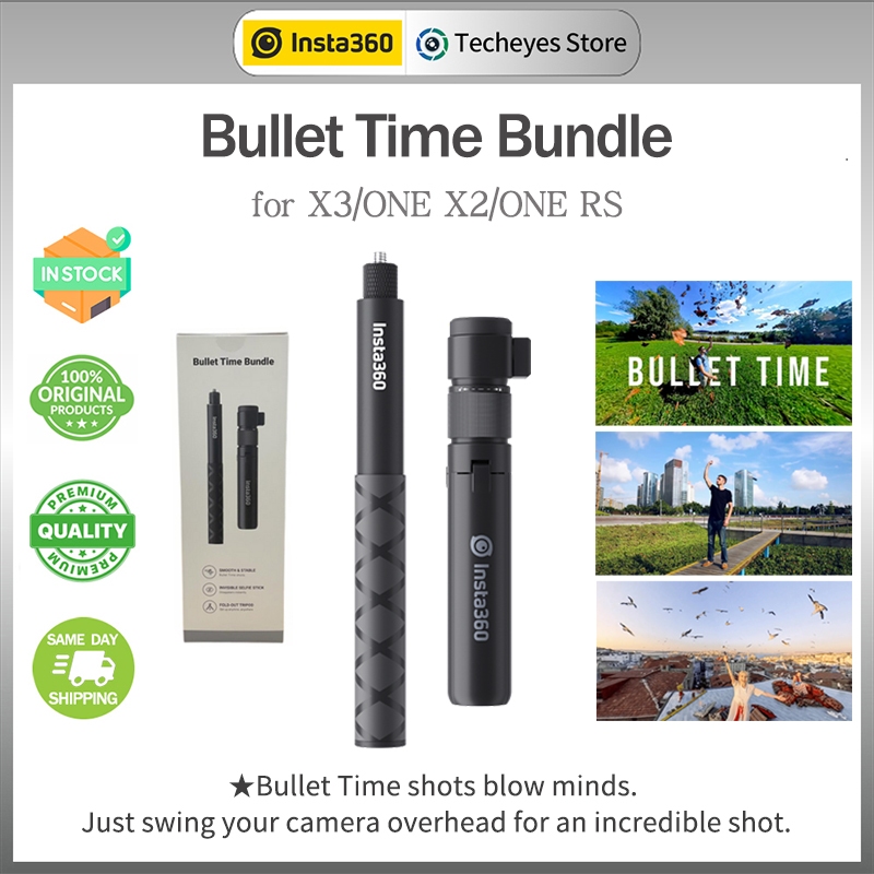 【new Version】insta360 Bullet Time Bundle Invisible Selfie Stick Handle With Fold Tripod Stand