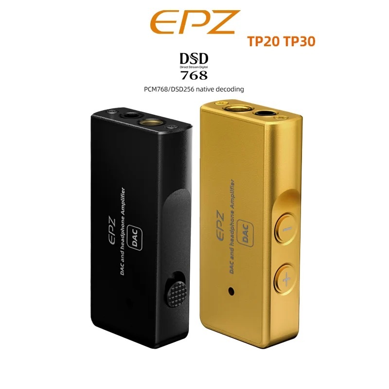 EPZ TP20 TP30 Portable MQA USB DAC Audio Headphone Amplifier / Dongle Type C ES9038Q2M DSD256 ...