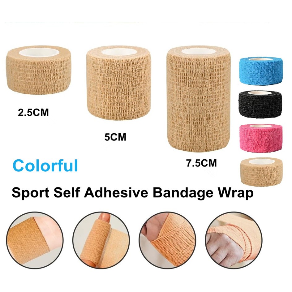 2.5CM/5CM/7.5CM Sports Self Adhesive Bandage Wraps, Athletic Elastic ...