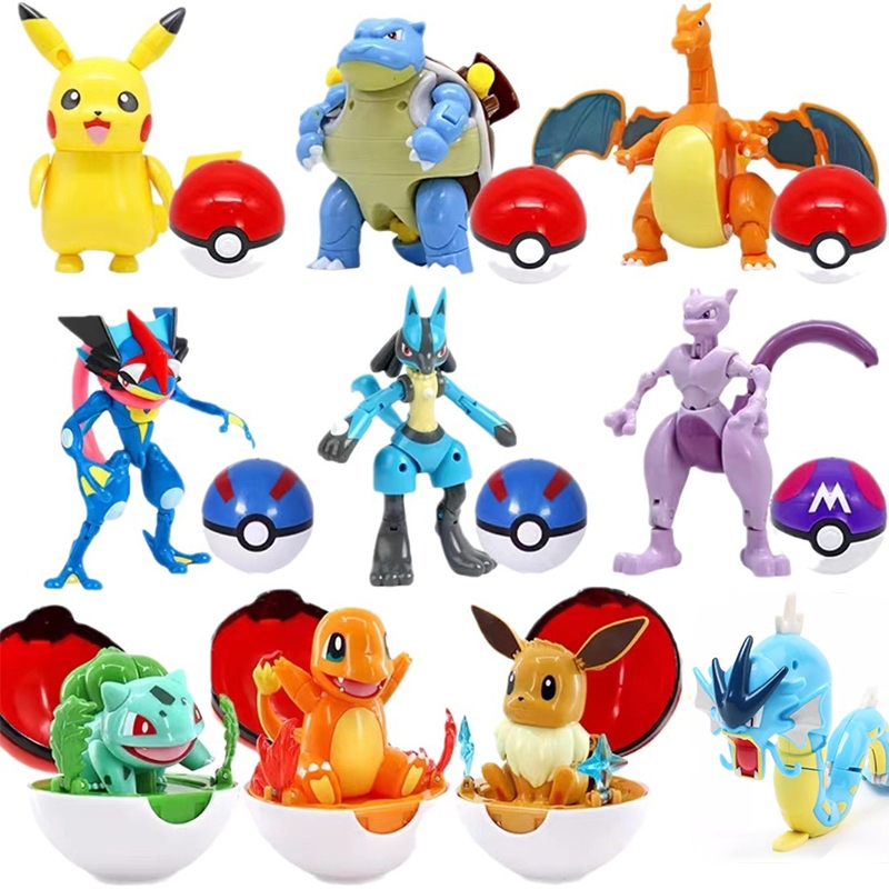 Genuine Pokemon Transformation Series Toy Set Anime Figure Pokeball ...
