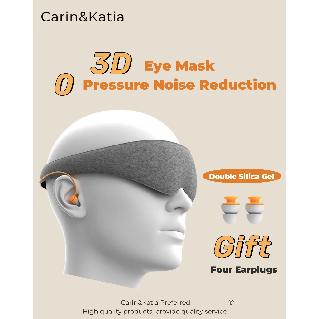 【Carin&Katia】eye sleeping mask 3D With earplugs Blindfold 0 pressure ...