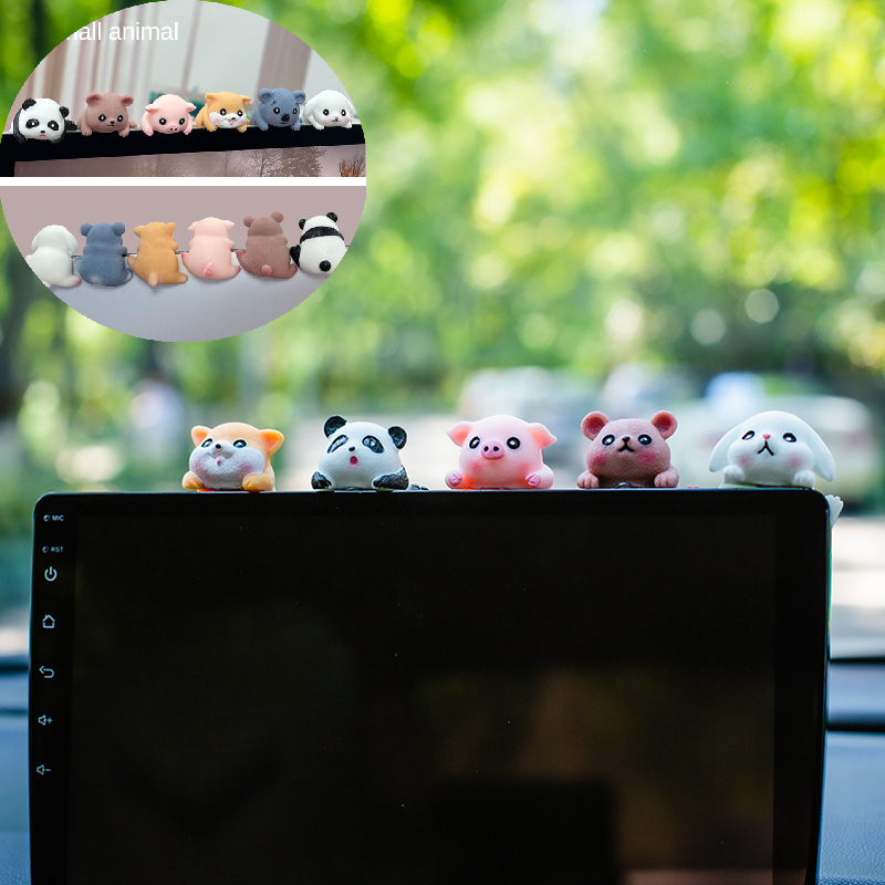 Creative Cute Animal Computer TV Monitor Car Ornaments Mini Cartoon ...