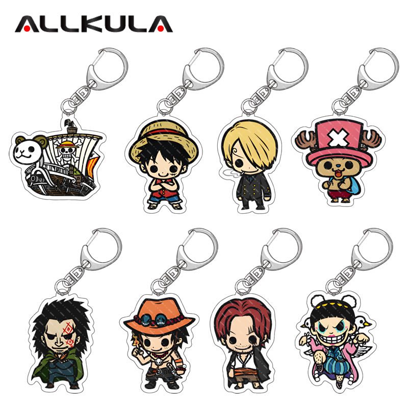 One Piece Anime Keychain Cute Acrylic Keyrings 26 Styles | Shopee ...