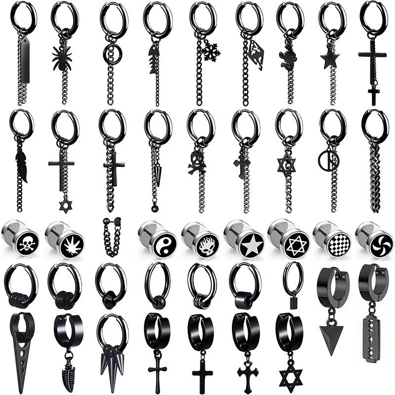 1PC Stainless Steel Dangling Earrings Trendy Simple Hoop Earing Punk ...