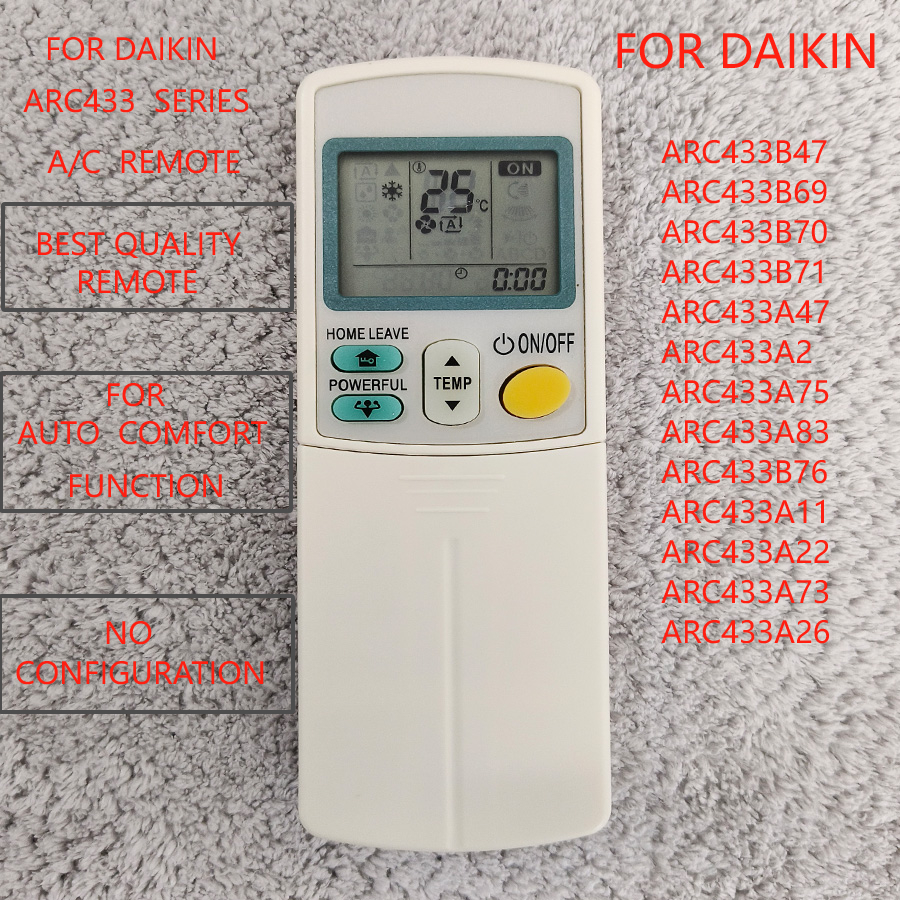 New Daikin Aircon Remote Control ARC433 Daikin Air Conditioner Remote Control ARC433 ARC433A1 ...