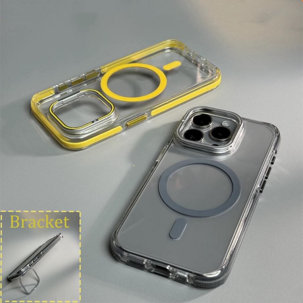 【Phone Stand/Non-slip Edge/Transparent acrylic hard case/Yellow ...