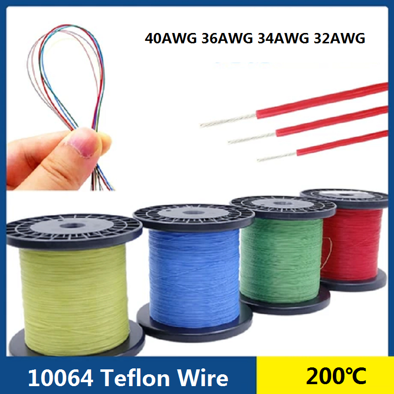 10064 Teflon High Temperature Wire 40 36 34 32AWG Ultra-Fine Wire FEP Tinned Copper Wire Soft ...