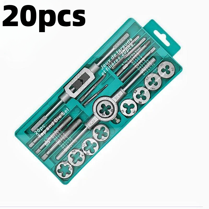 12pcs/20pcs Adjustable Tap and Die Set Hand Tap Wrench threader Metric Threading Tool Set ...