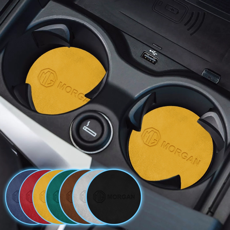 1pair Imprinted Logo Car Water Cup Holder Mat 7 Color Option Suede Car ...
