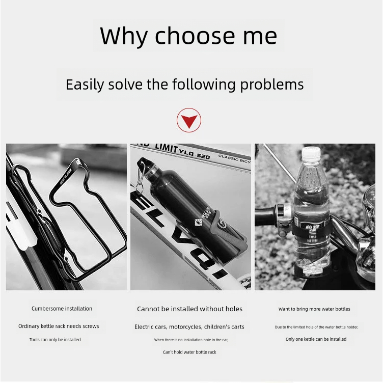 Bicycle Motorcycle Water Bottle Cage Drink Cup Holder Rotatable Quick ...