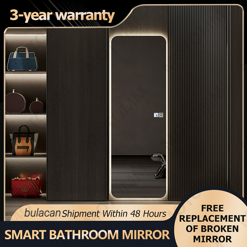 Full-length mirror with light Wall mounted Whole Body Mirror Three ...