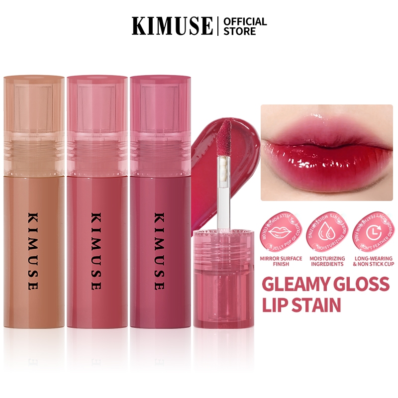 Kimuse Gleamy Gloss Lip Stain Moisturizing Long Lasting Mirror Lip ...