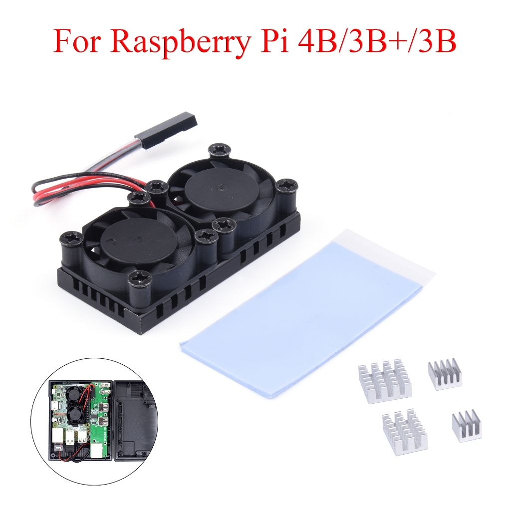 Raspberry Pi 4 Model B Cooling Dual Fan Kit With Heat Sink Double Cooling Fans Cooler Optional ...