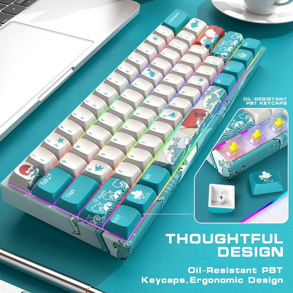 XVX M61 60% Mechanical Keyboard Wireless Ultra-Compact 2.4G ...