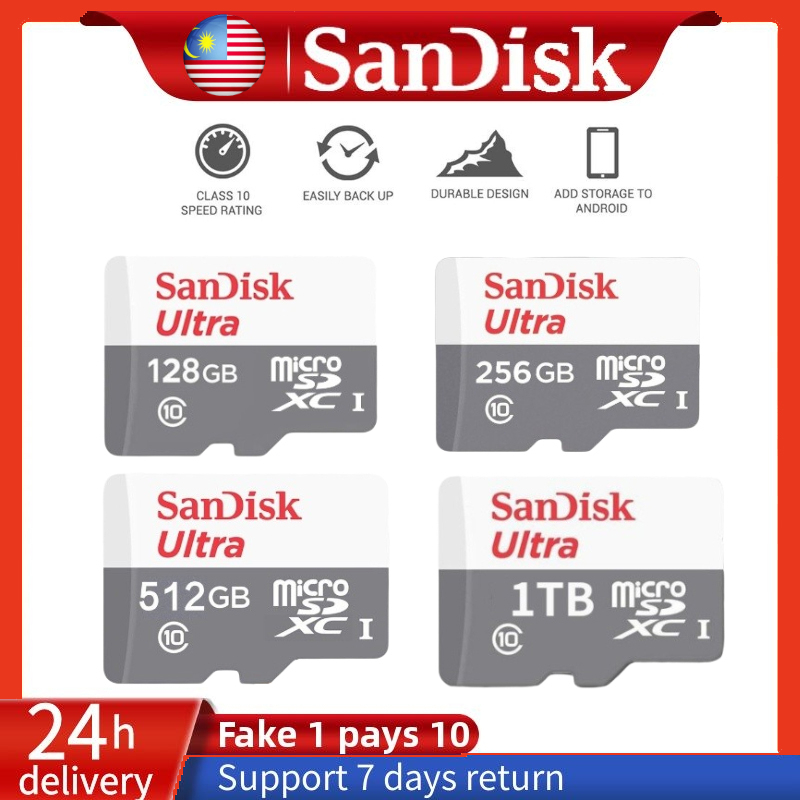 SanDisk Ultra Micro SDXC 128GB 256GB 512GB Class 10 UHS-I Memory Card SDSQUNR - (Speed up to ...