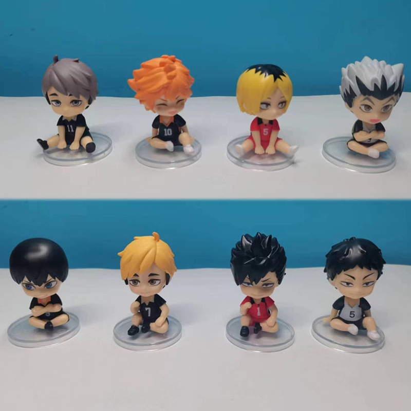 8Pcs/Set 5-6cm Japan Anime Haikyuu!! Figure Hinata Shoyo Tobio Kageyama ...