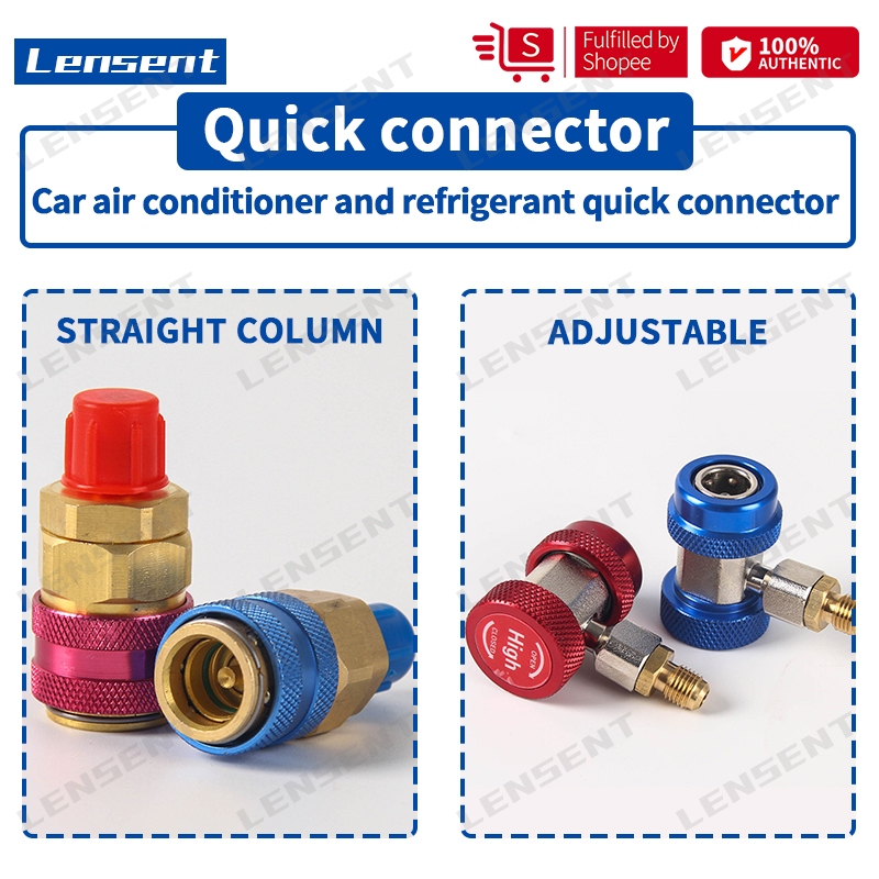 Lensent Auto AC R134a Quick Connector Adapter Low High HVAC refrigerant ...