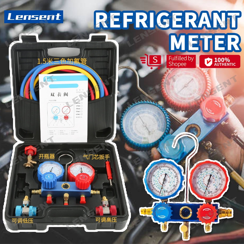 Lensent PH R134a Car Aircon Manifold Gauge Set Freon Pressure Gauge AC Manifold Gauge Set R22 ...