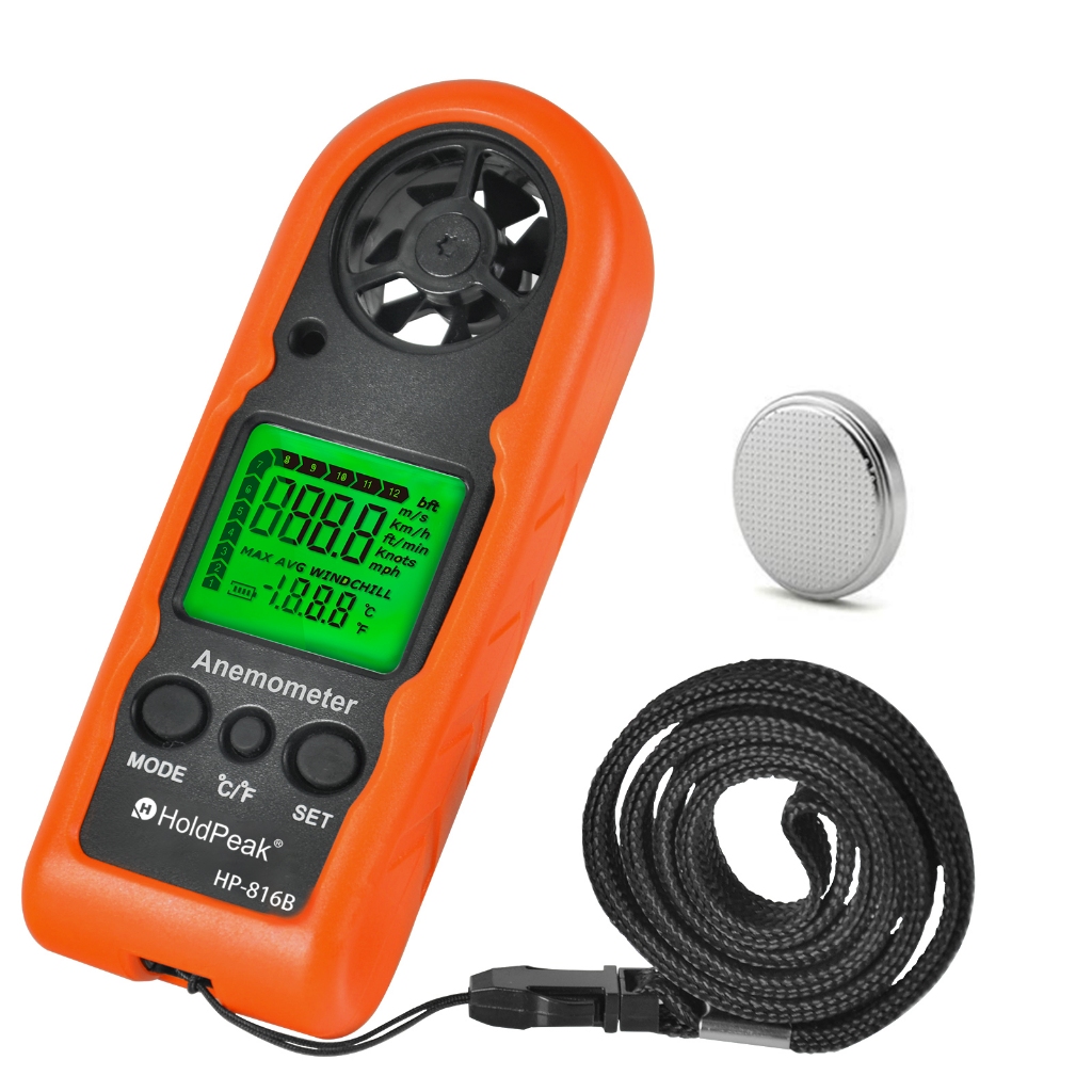 Digital Anemometer Portable Wind Speed Meter Air Velocity Gauge ...