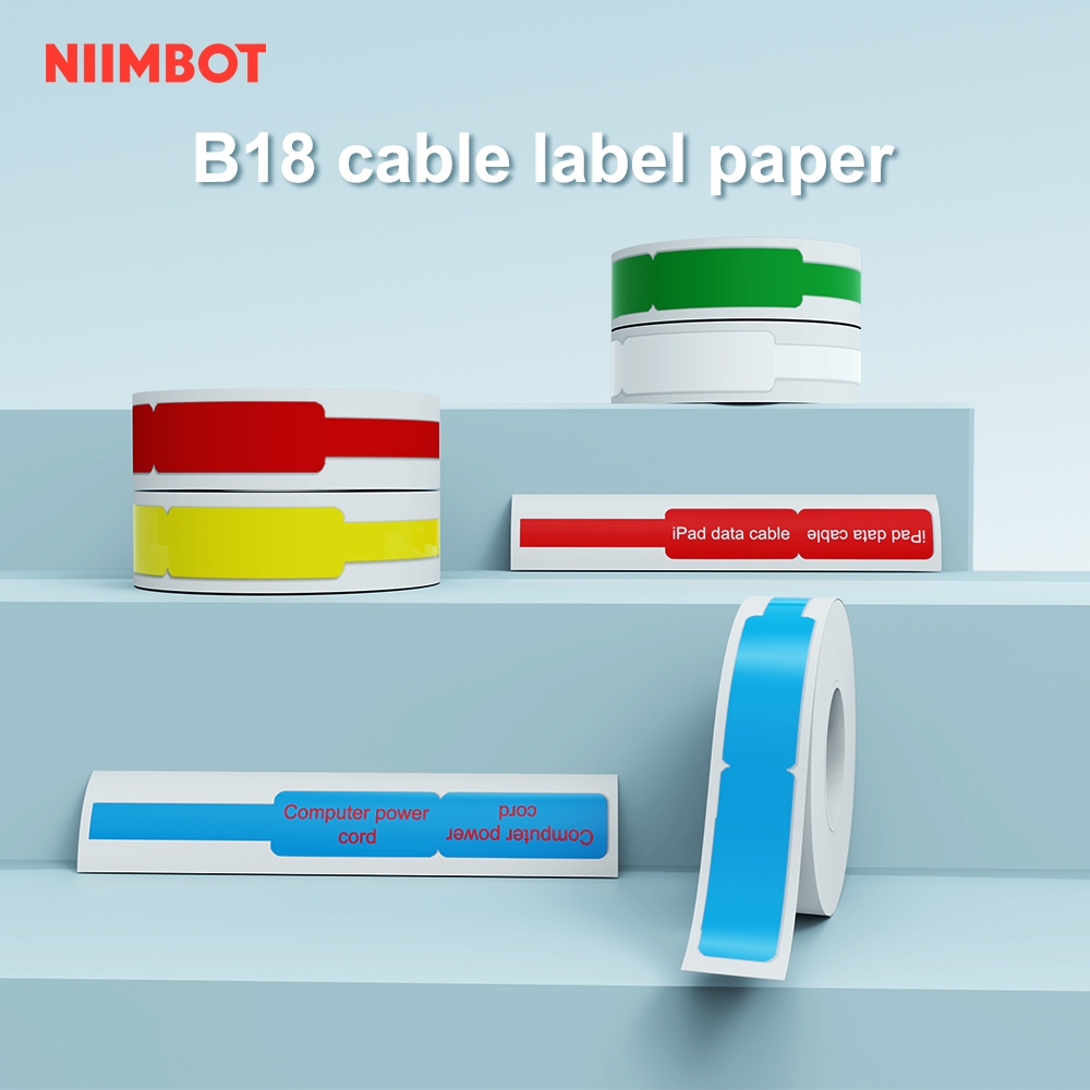 NIIMBOT B18 PET Cable Label Paper Tag Keep 8-10 Years Thermal Transfer ...